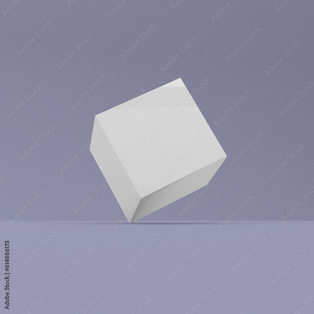 Square box, packaging template for product design mockup. On clean ...