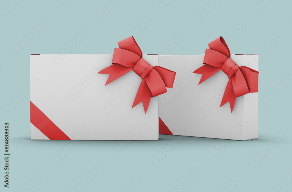 Paper sale box, packaging template for product design mockup. On clean ...