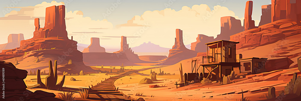 western cartoon background Stock Illustration | Adobe Stock