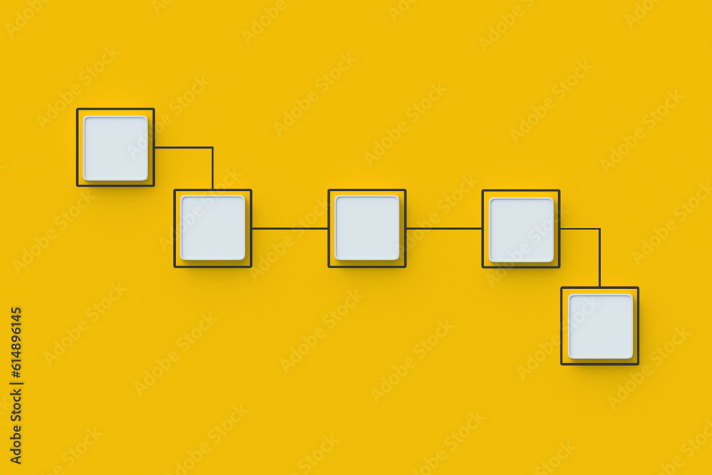 Hierarchical Organizational Chart Concept Scheme Made From Empty Buttons Management And