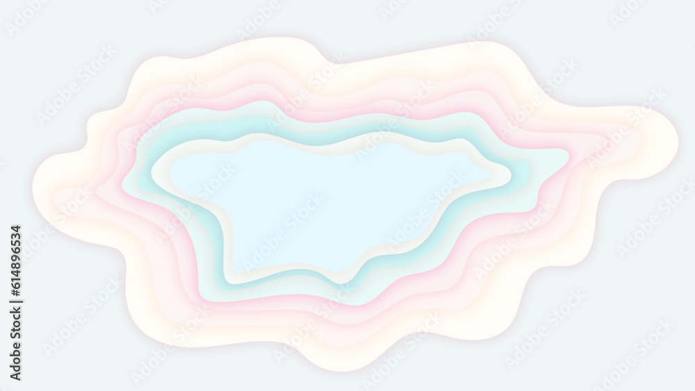 Paper cut 3d render topography abstract, ,beautiful color palette ...
