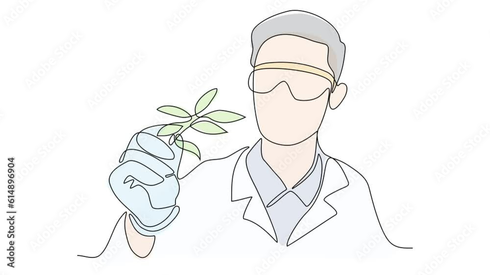 Animated self drawing of single continuous line draw for Laboratory ...