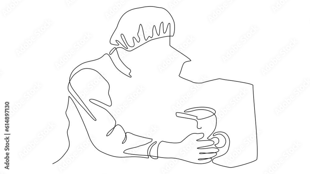 Animated self drawing of single continuous line draw for Laboratory ...