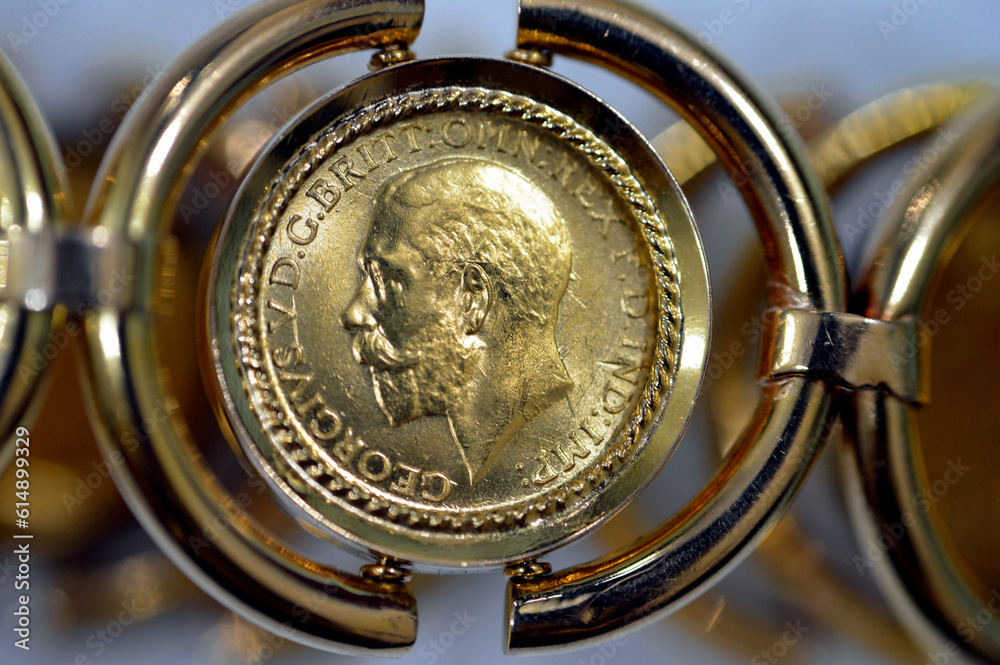 The sovereign is a British gold coin shape with a nominal value of one ...