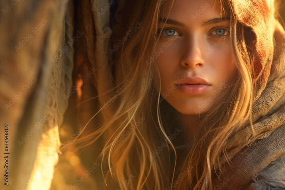 AI generated beuatiful hippie girl Stock Illustration | Adobe Stock