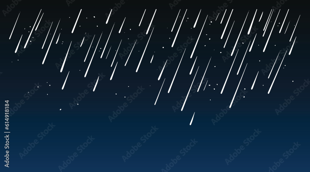 Falling stars vector illustration on night sky background. Falling ...