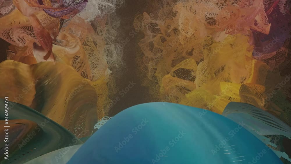 Up to 4K resolution, Landscape with colorful blur, 3D Point cloud ...