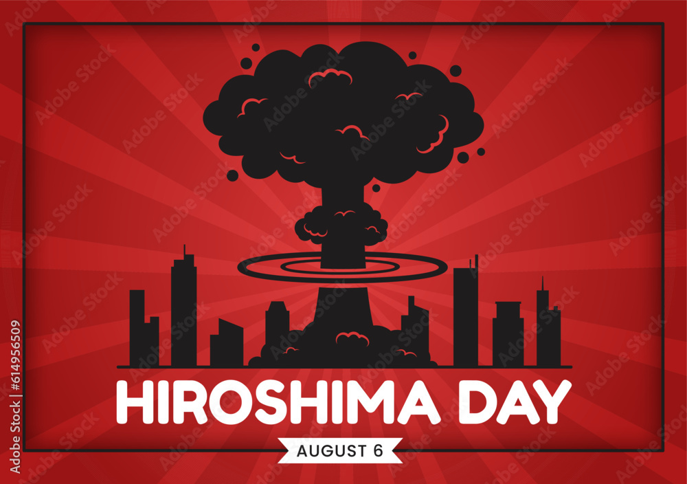 Vetor de Hiroshima Day Vector Illustration on 6 August with Peace Dove ...