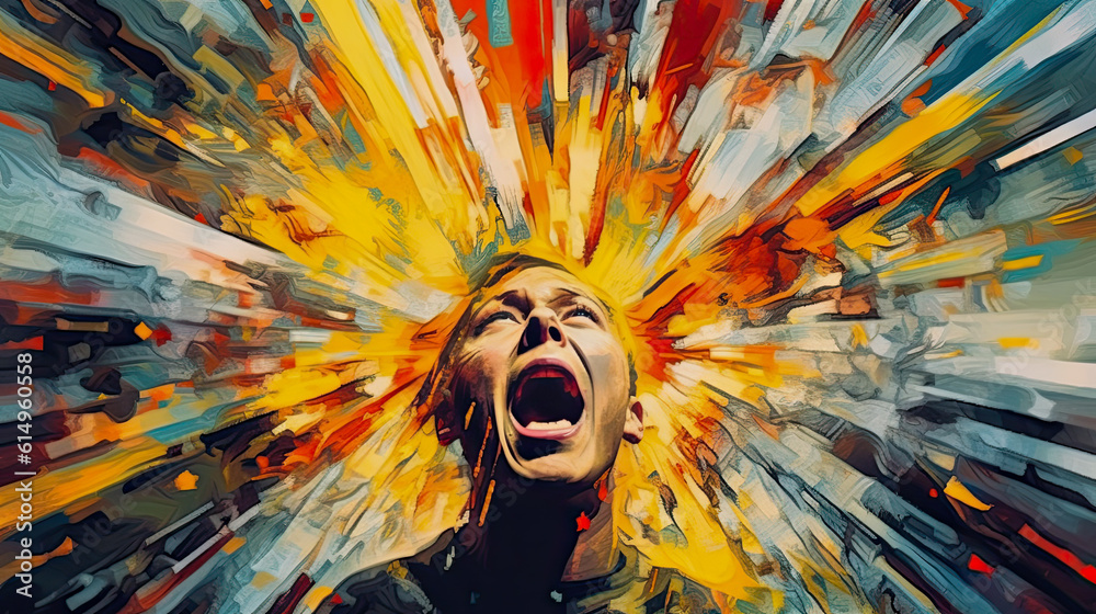 Photo & Art Print An abstract vision of an anxious, scared, depressed ...