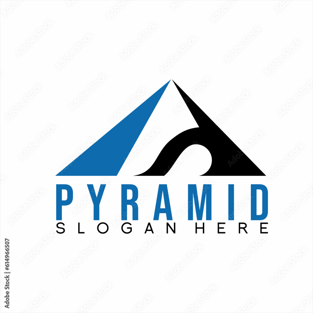 Abstract pyramid vector logo design. Stock Vector | Adobe Stock