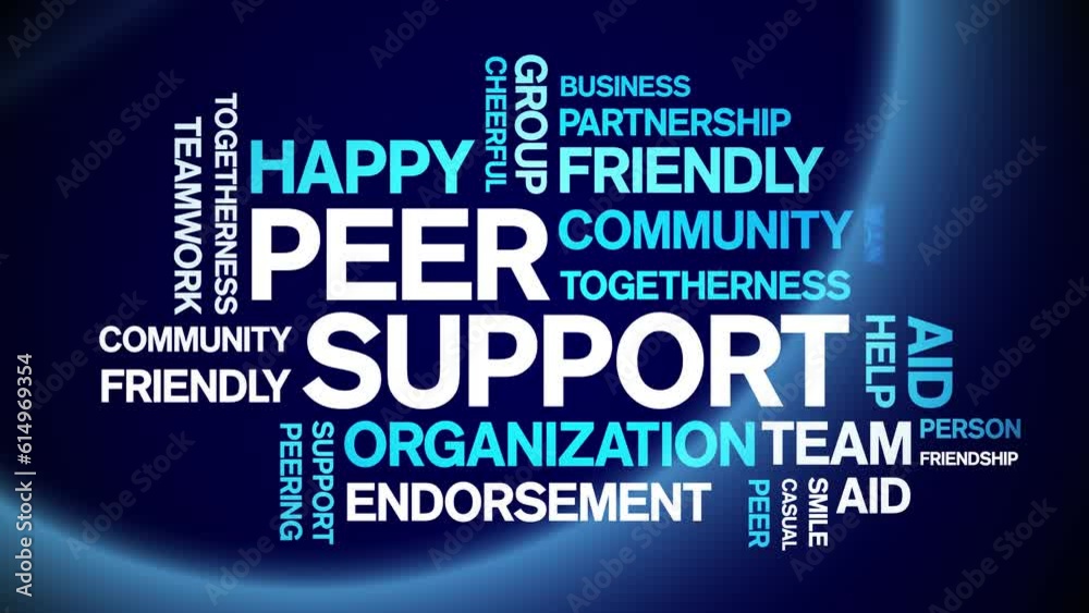 Peer Support animated tag word cloud;text design animation kinetic ...