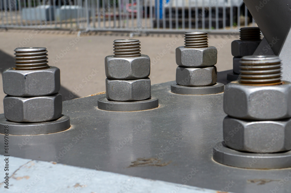 Connection to the foundation of the base of the metal pile using large ...