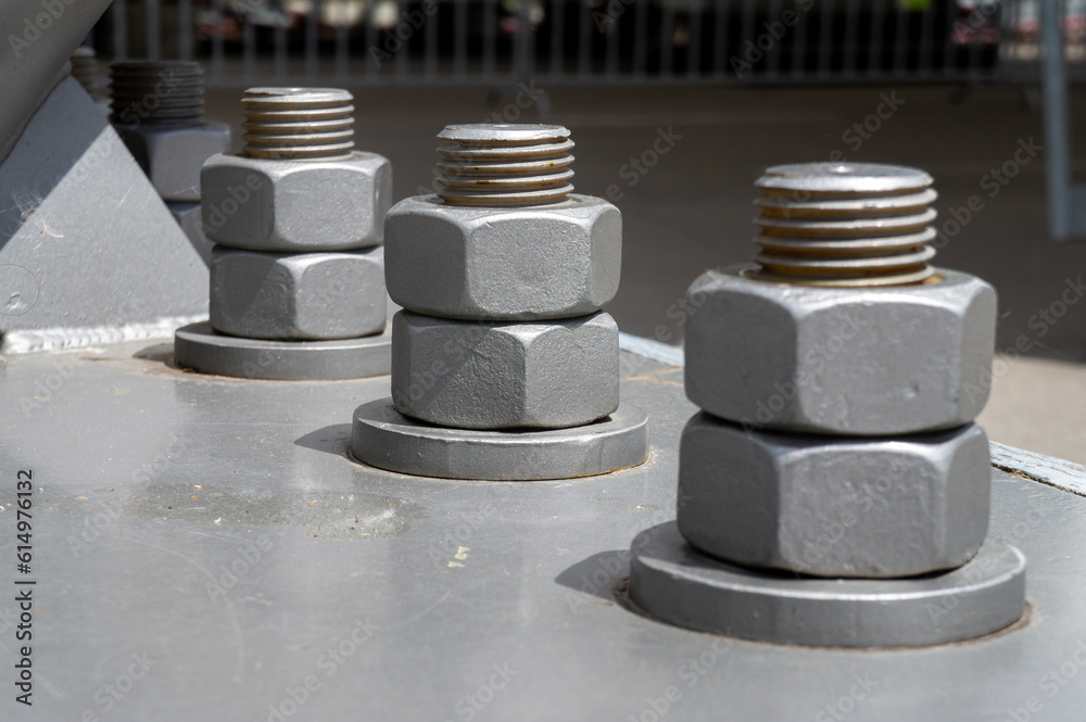 Connection to the foundation of the base of the metal pile using large ...
