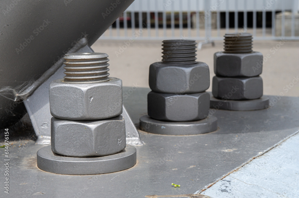 Connection to the foundation of the base of the metal pile using large ...