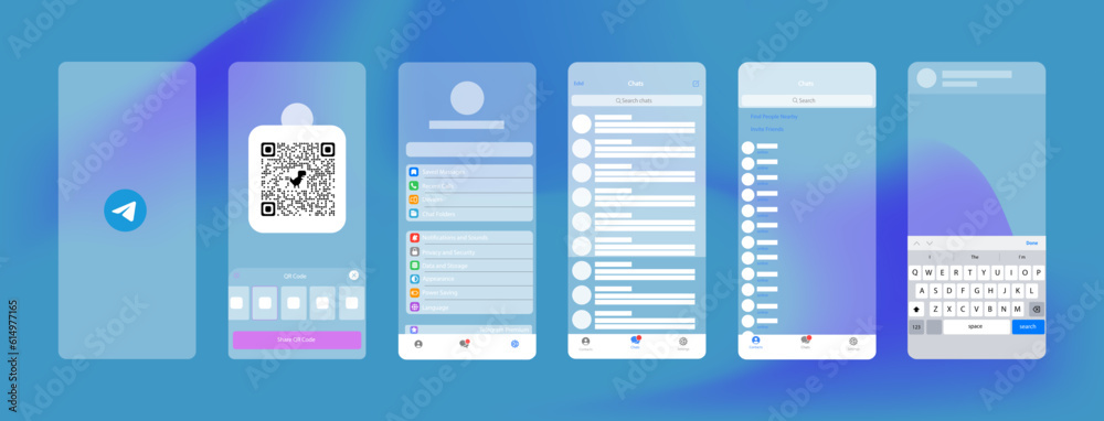 Telegram template. Chat and group communication. Creative template to ...