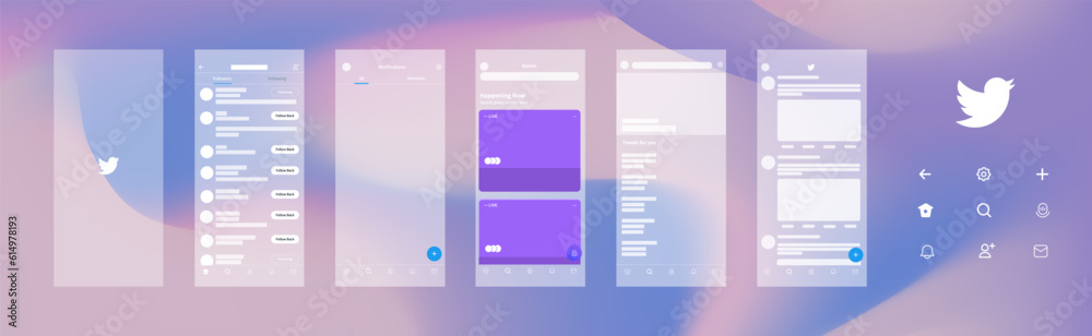 Vetor de Twitter screen social media and social network interface ...