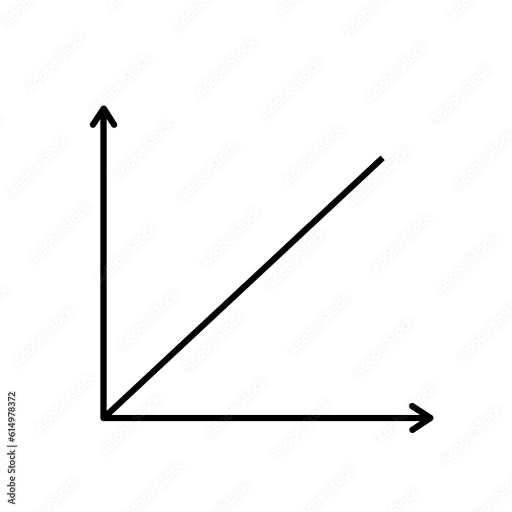 Vetor de Square graph icon. Coordinate axes sign. Flat math graph icon ...