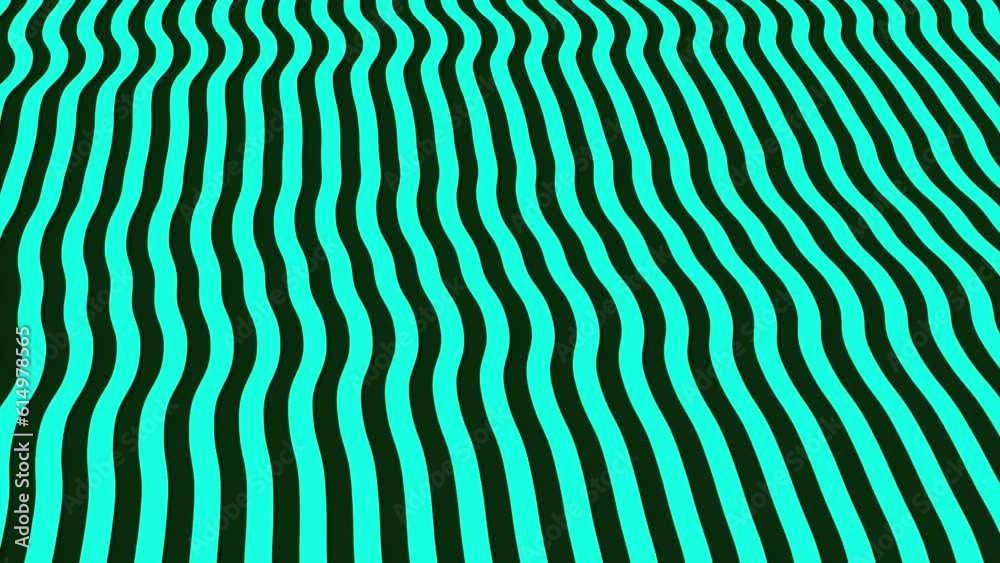 Abstract trendy cyan line cartoon looping in seventies style with ...