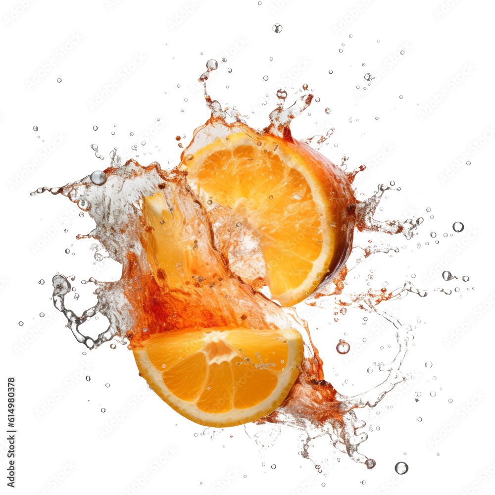 orange and water splash Stock Photo | Adobe Stock