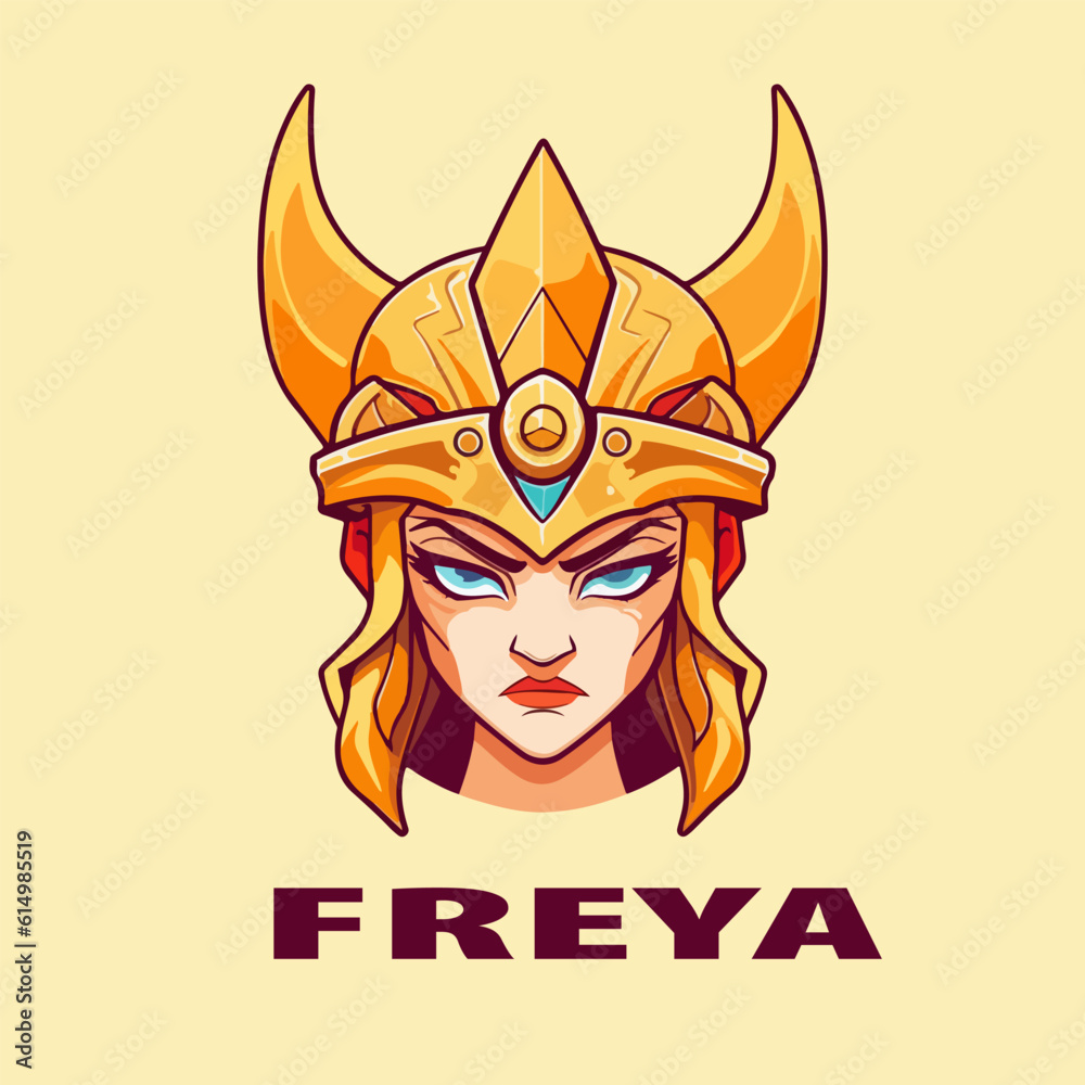 Freya warrior goddess of beauty norse vector logo e-sport Stock Vector ...