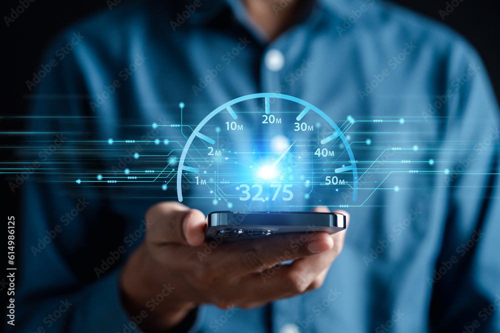 Super Fast internet connection speedtest bandwidth network technology ...