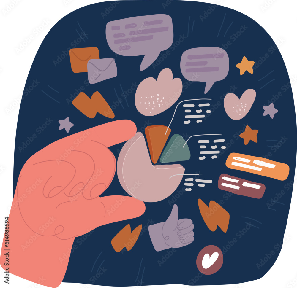 Cartoon vector illustration of hand drawn doodle hand holding and ...