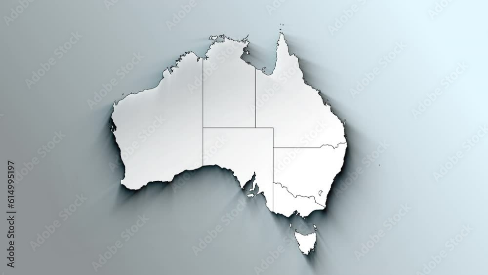 Modern White Map of Australia with States and Territories Stock Video ...