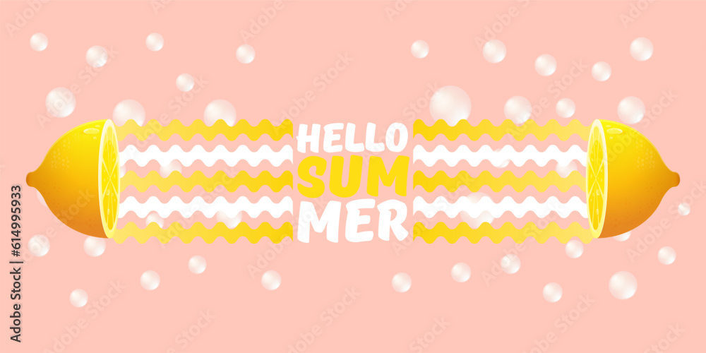 Vector Hello Summer Beach Party horizontal banner Design template with ...