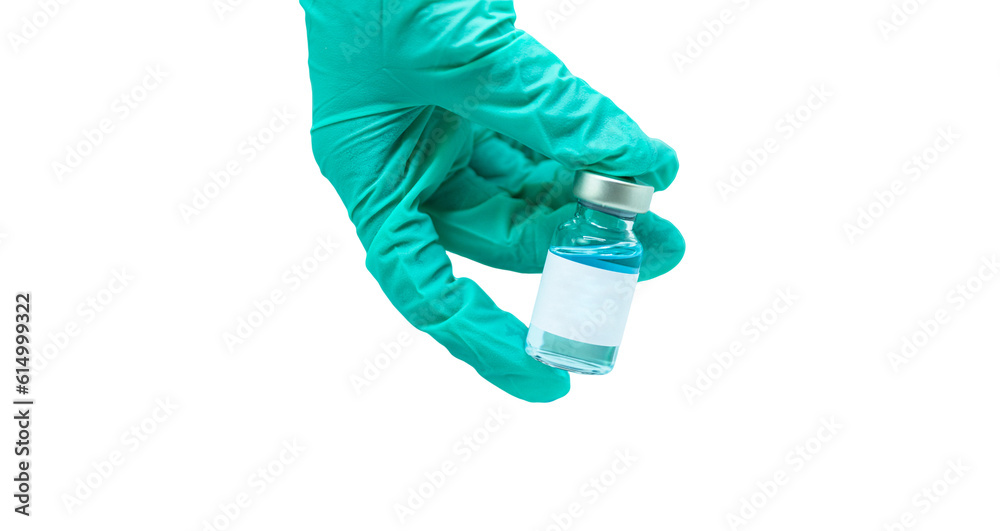 doctor holding a vaccine vial on transparent background. Healthcare ...