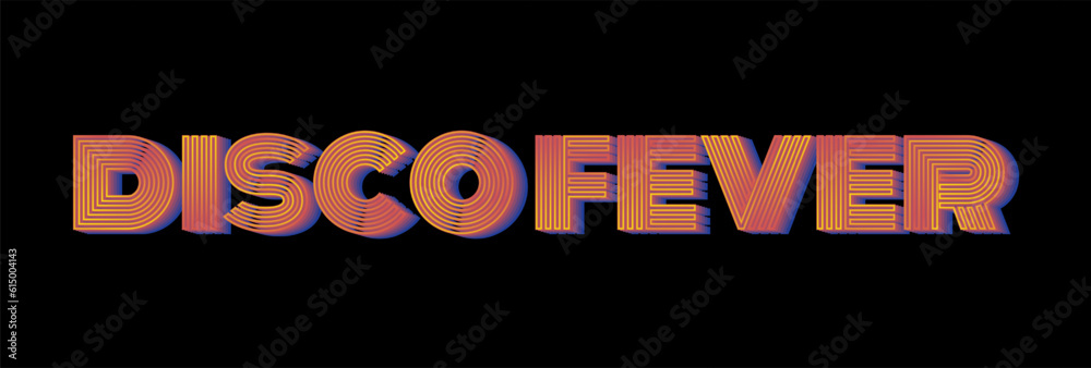 Neon Disco Fever Sign in Vintage Retro Typography style isolated in ...