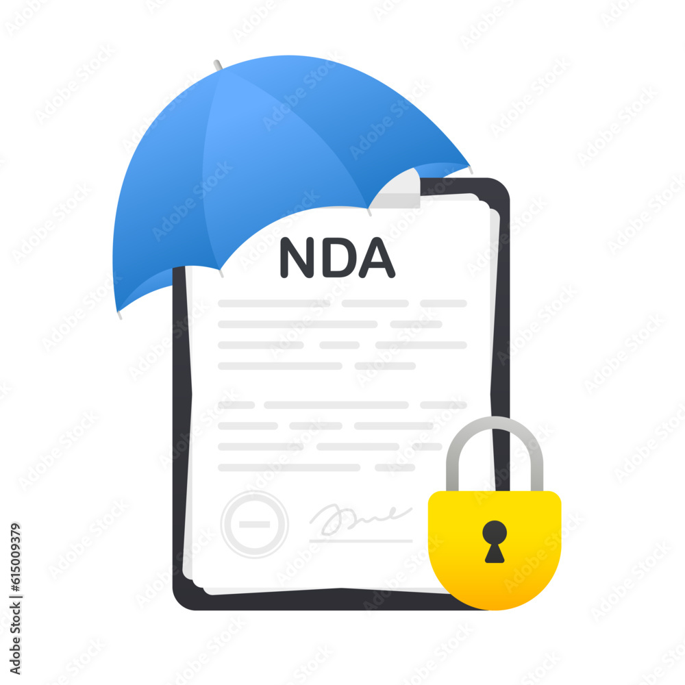 Non disclosure agreement document. Signature privacy document. NDA ...