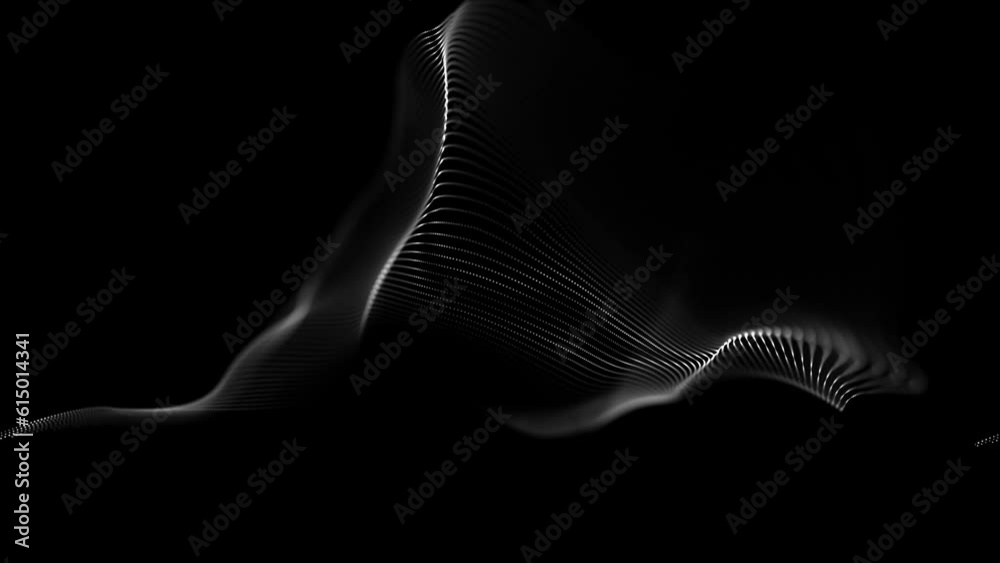 White soundwave on dark gray background. Audio line blend element ...