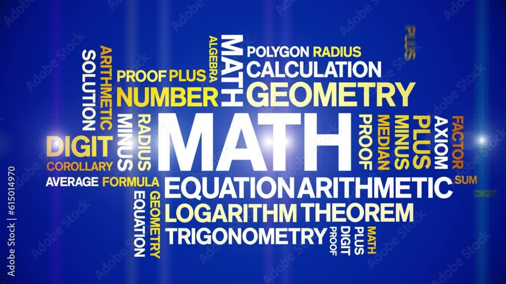 Math animated tag word cloud;text design animation kinetic typography ...
