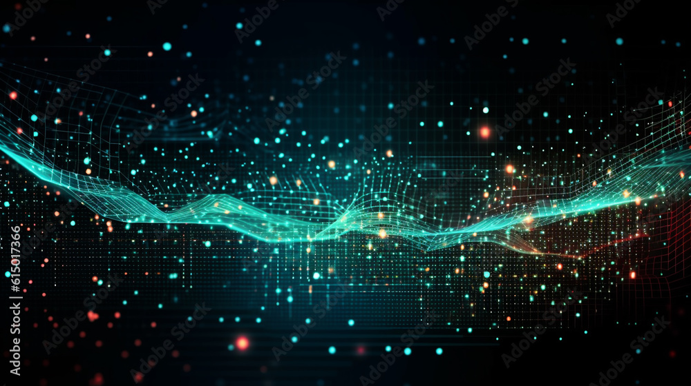 High tech technology geometric and connection system background with ...