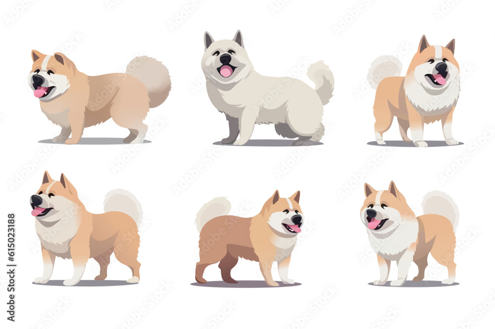 Set of dogs. Playful cartoon illustration featuring a diverse set of ...