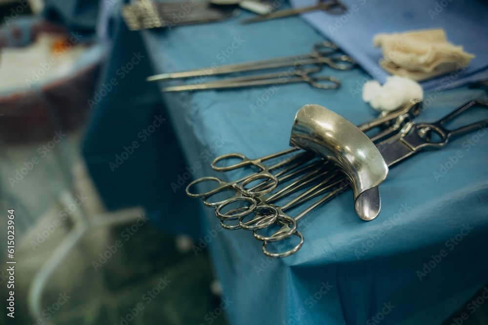 Scissors prepare for surgical instruments during operation,scissors ...