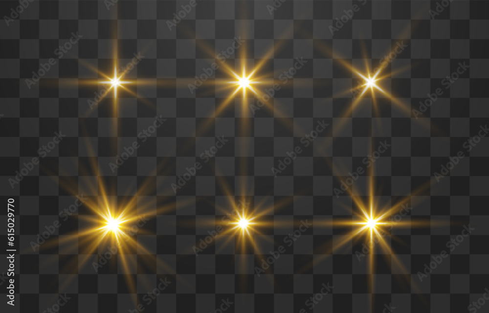 Vector transparent starlight set. Light png. Special flash light effect ...
