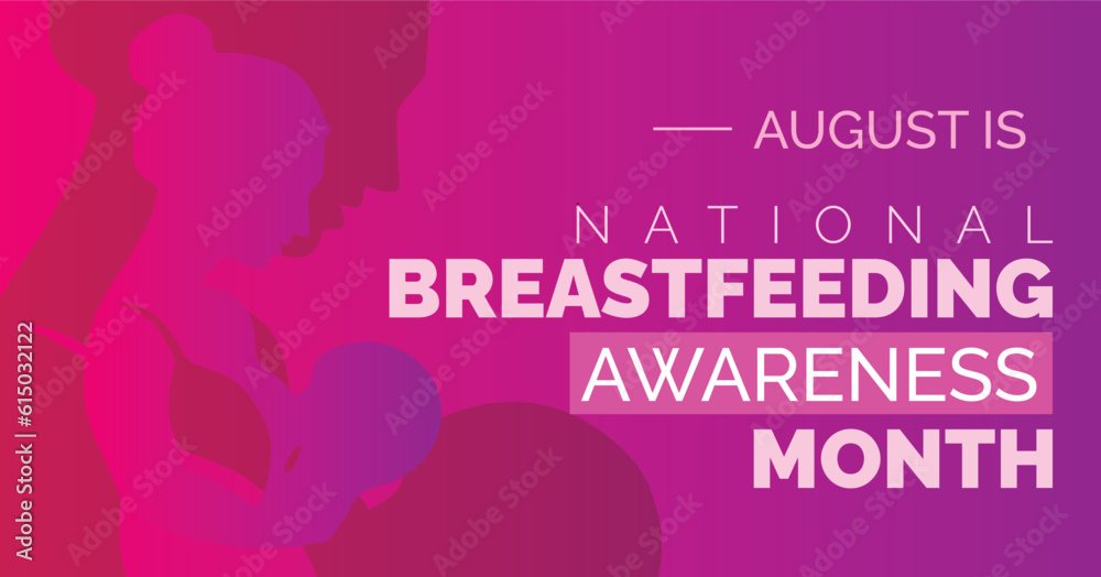 National breastfeeding awareness month banner. August. Vector poster ...