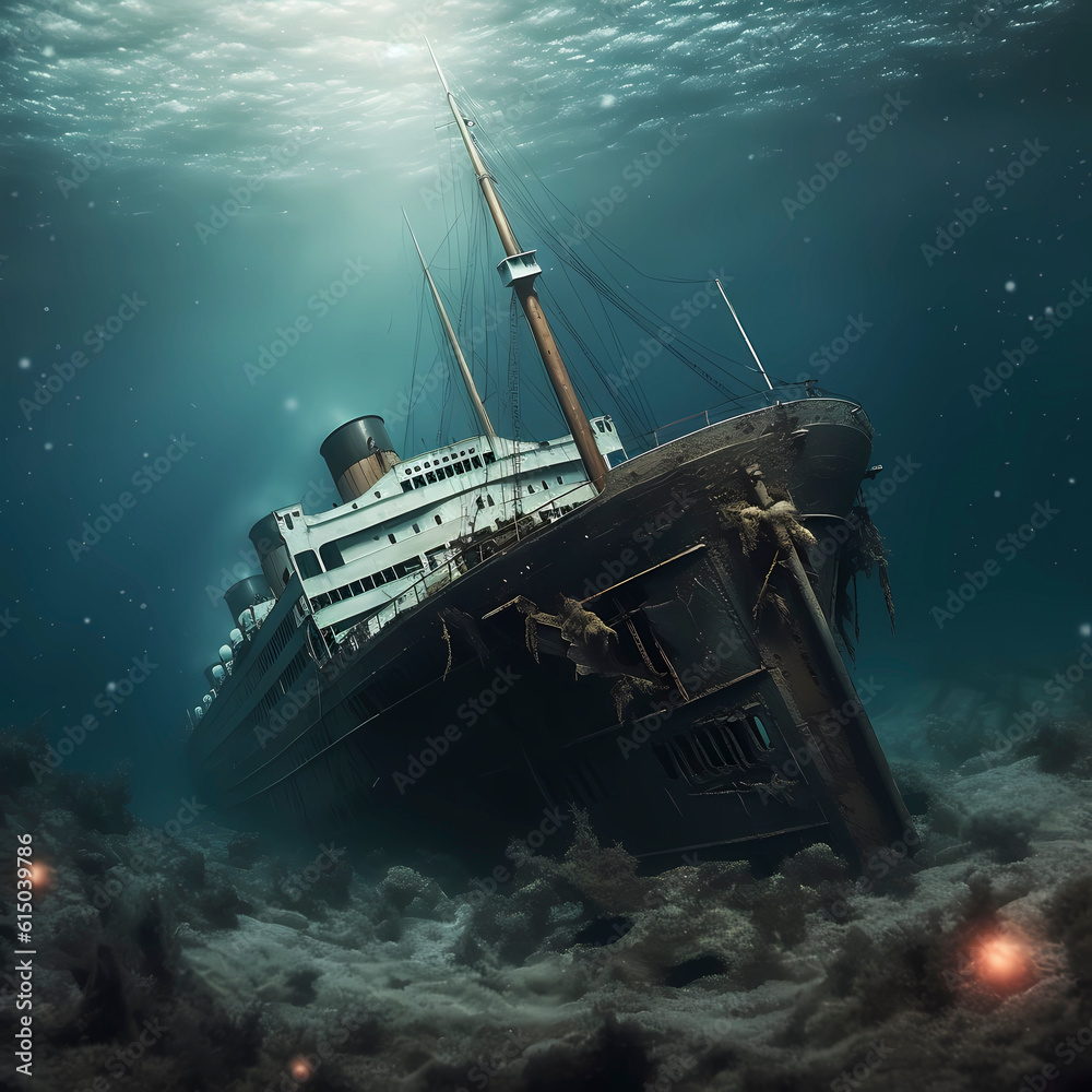 Shipwreck, Titanic shipwreck, AI generated Stock Illustration | Adobe Stock