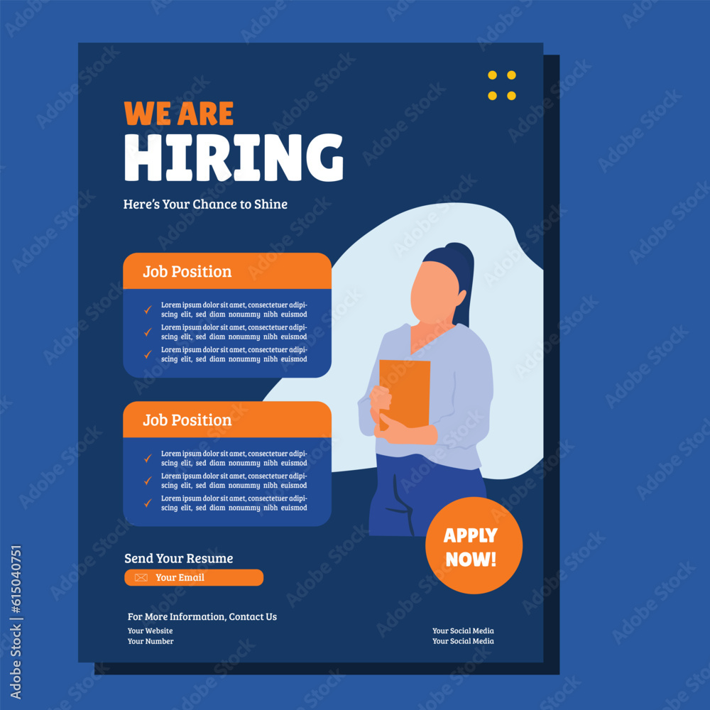 We are hiring flyer design template bundle. Hiring employee poster ...