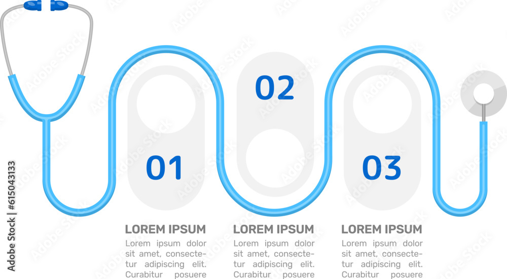 Stethoscope blue infographic chart design template. Doctor consultation ...