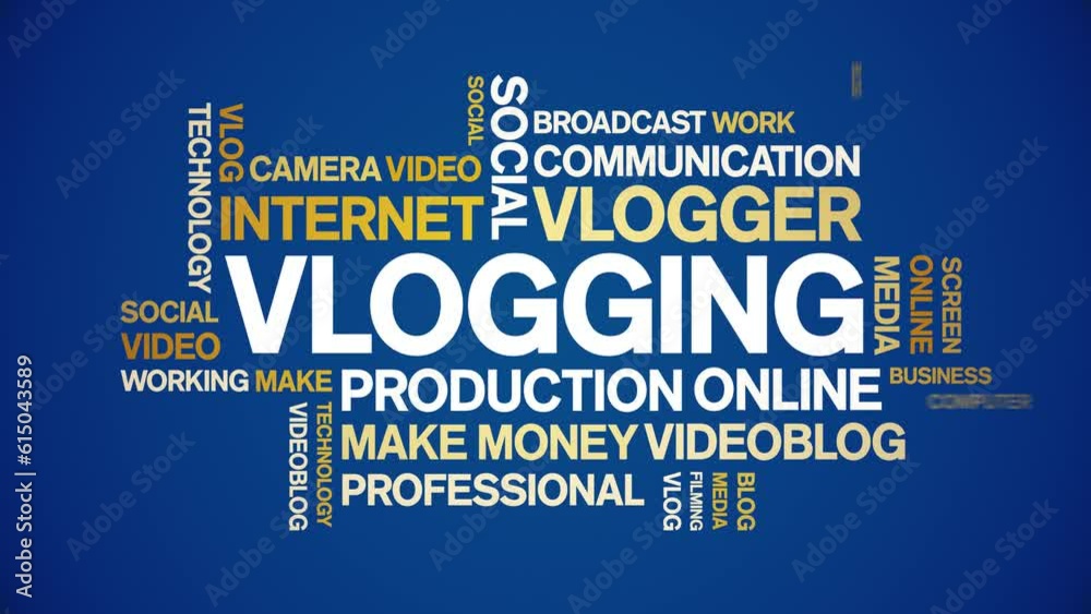 Vlogging animated tag word cloud;text design animation kinetic ...
