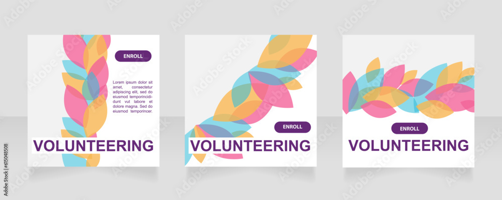Social volunteering web banner design template. Vector flyer with text ...