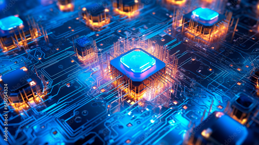 A modern highly advanced artificial intelligence system embedded in a ...