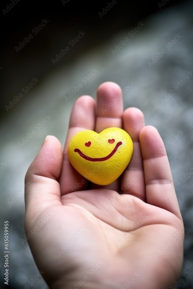 smile, winner and hand on heart for celebration, pride and achievement ...