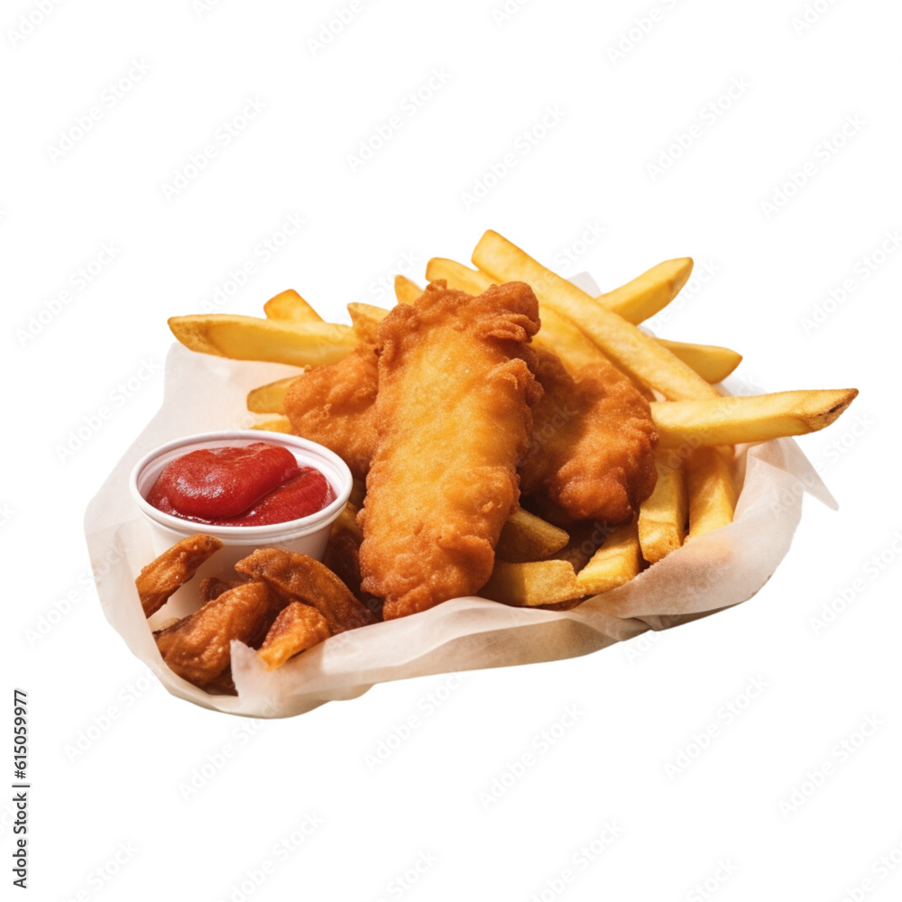 Fish and Chips transparent background, png Stock Photo | Adobe Stock
