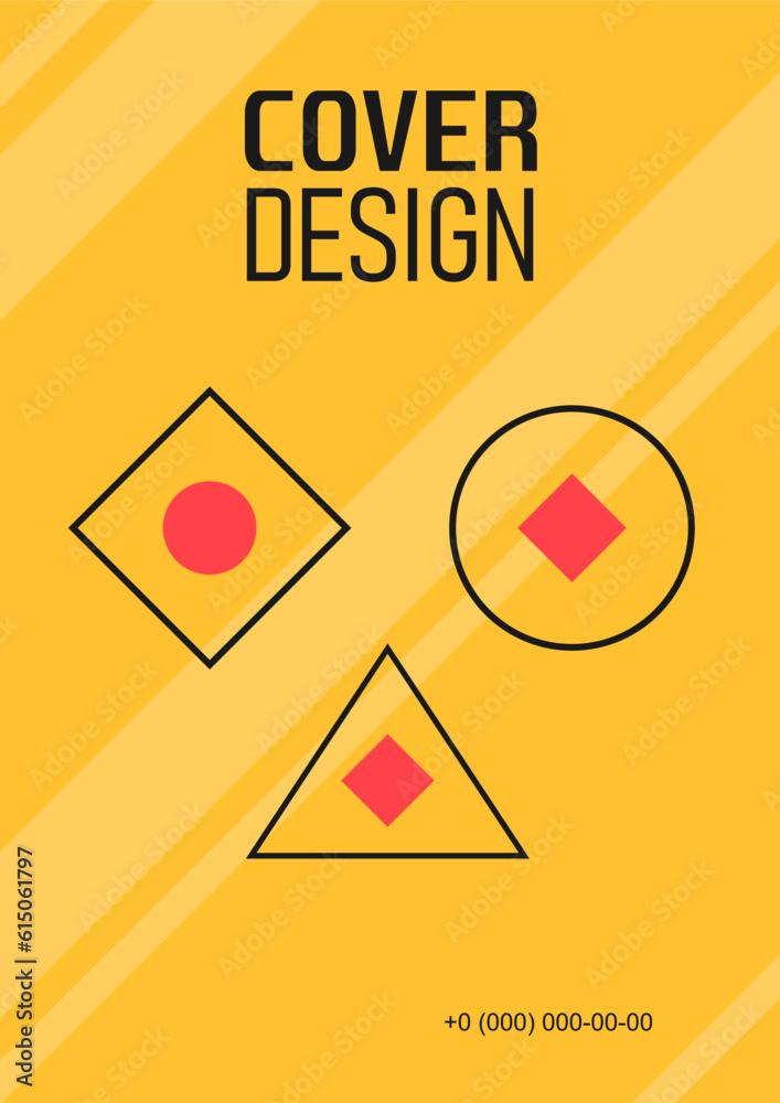 Art school card design template. Poster with flat illustrations and ...