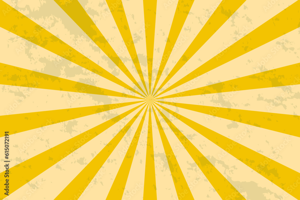 Sun rays background, psychedelic retro 60s 70s design. Fun hippie ...