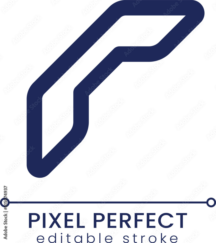 Vetor do Stock: Call ended pixel perfect linear ui icon. Finish calling ...
