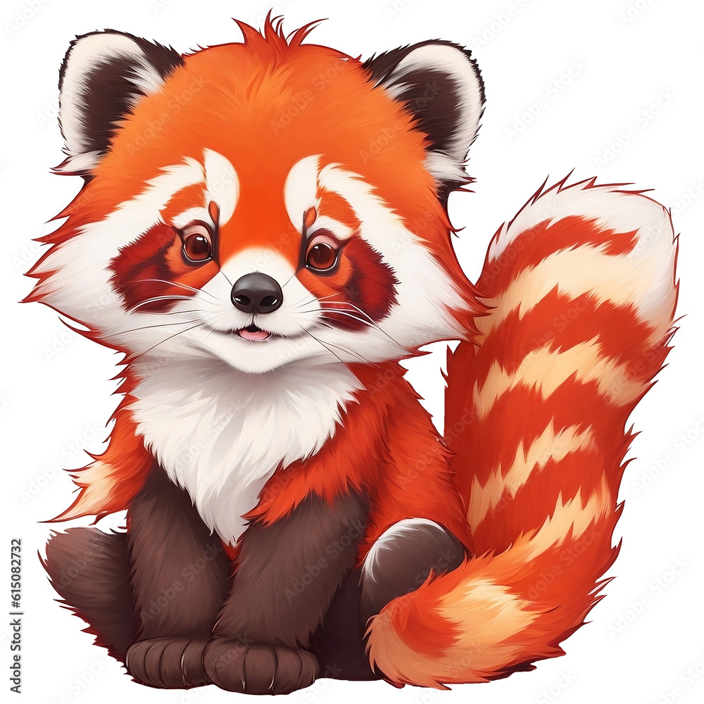 Red panda Cartoon character, illustration for childrens AI Generative ...